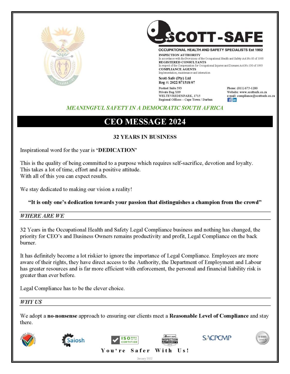 CEO Message 2024 – Scott-Safe